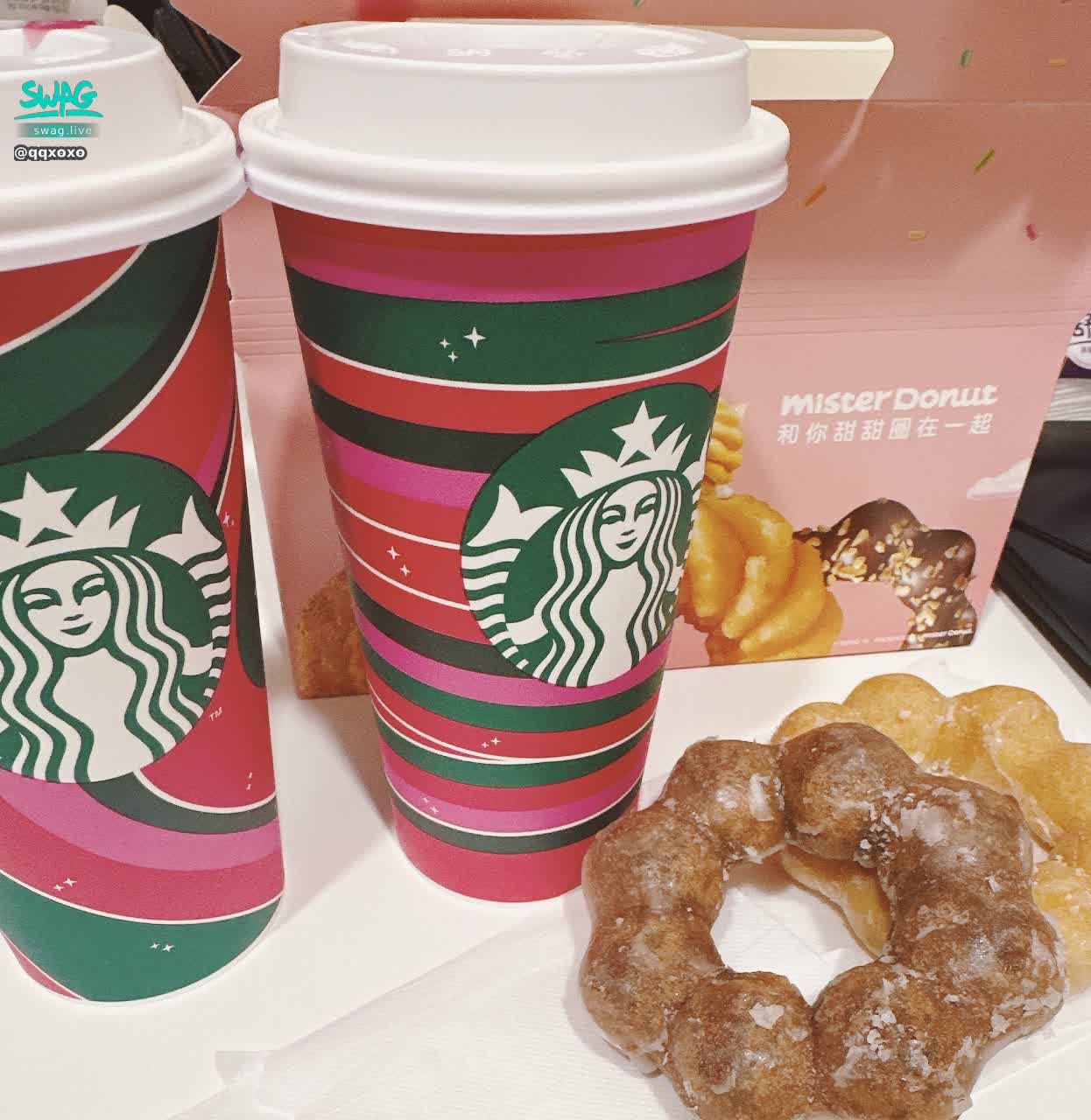 🍩下午茶時間🥰同事餵食中💜 Swag